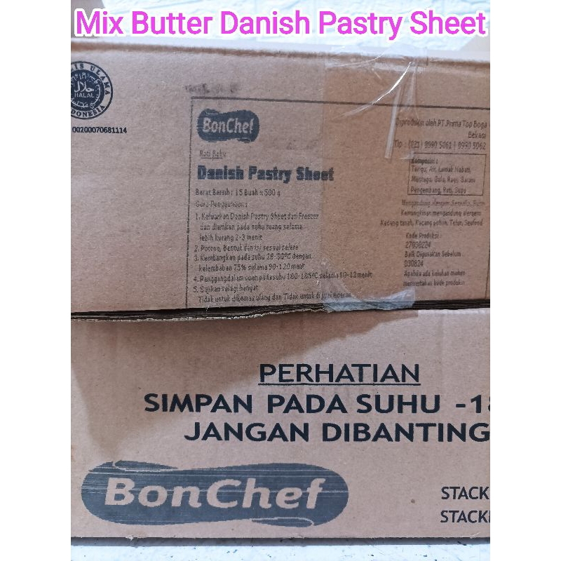 Jual BONPATIS / BONCHEF Danish Pastry sheet Mix Butter 30x40cm @500gr ...