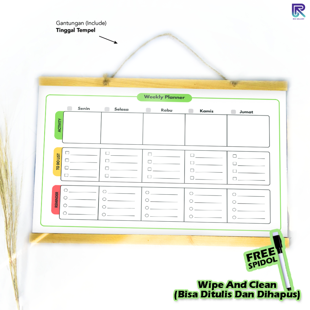 Jual RHA GALLERY Planner Schedule Weekly Planner Jadwal Mingguan Tugas ...