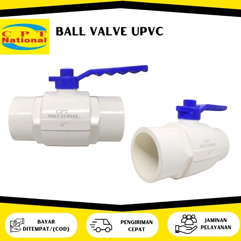 Jual ( 12 pcs ) Ball Valve UPVC 1/2" CPT National Stop Kran Plastik ...