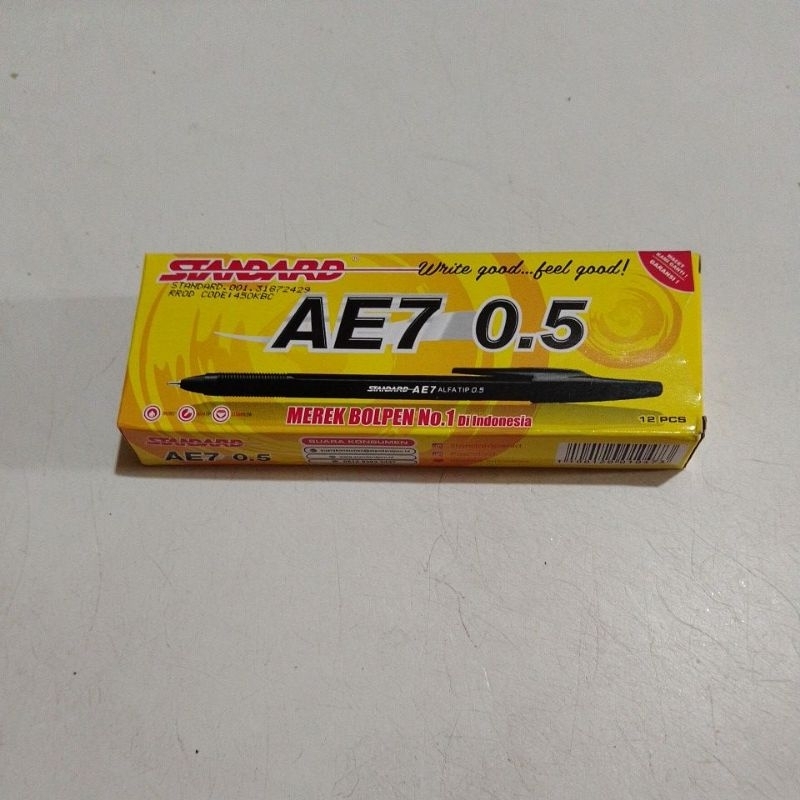 Jual Pulpen Standard AE7 Hitam 1 Lusin | Shopee Indonesia