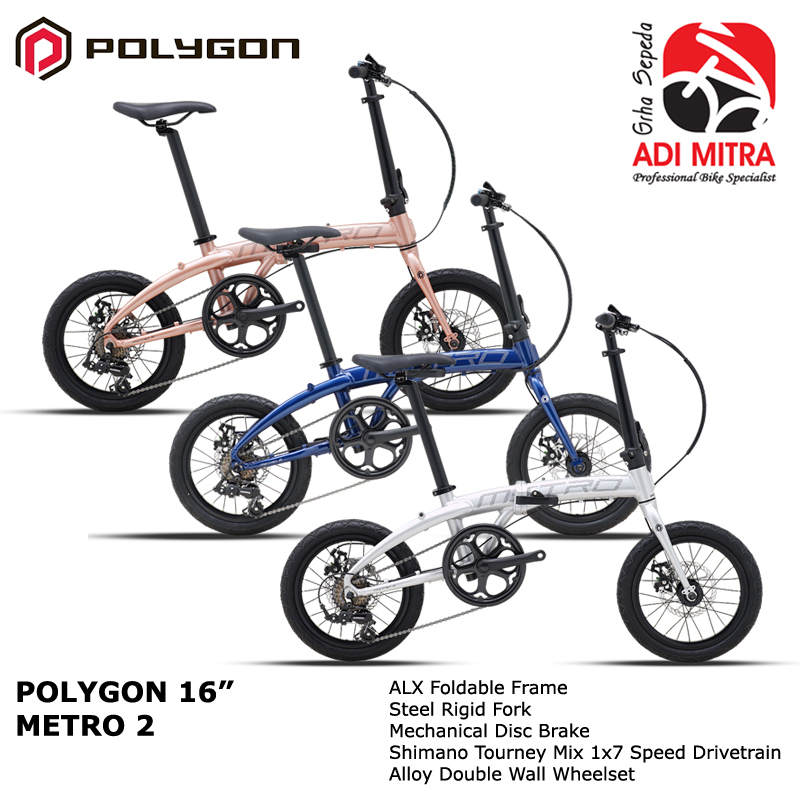 Jual Polygon Metro 2 Sepeda Lipat 7 Speed [16 Inch] Folding Bike ...