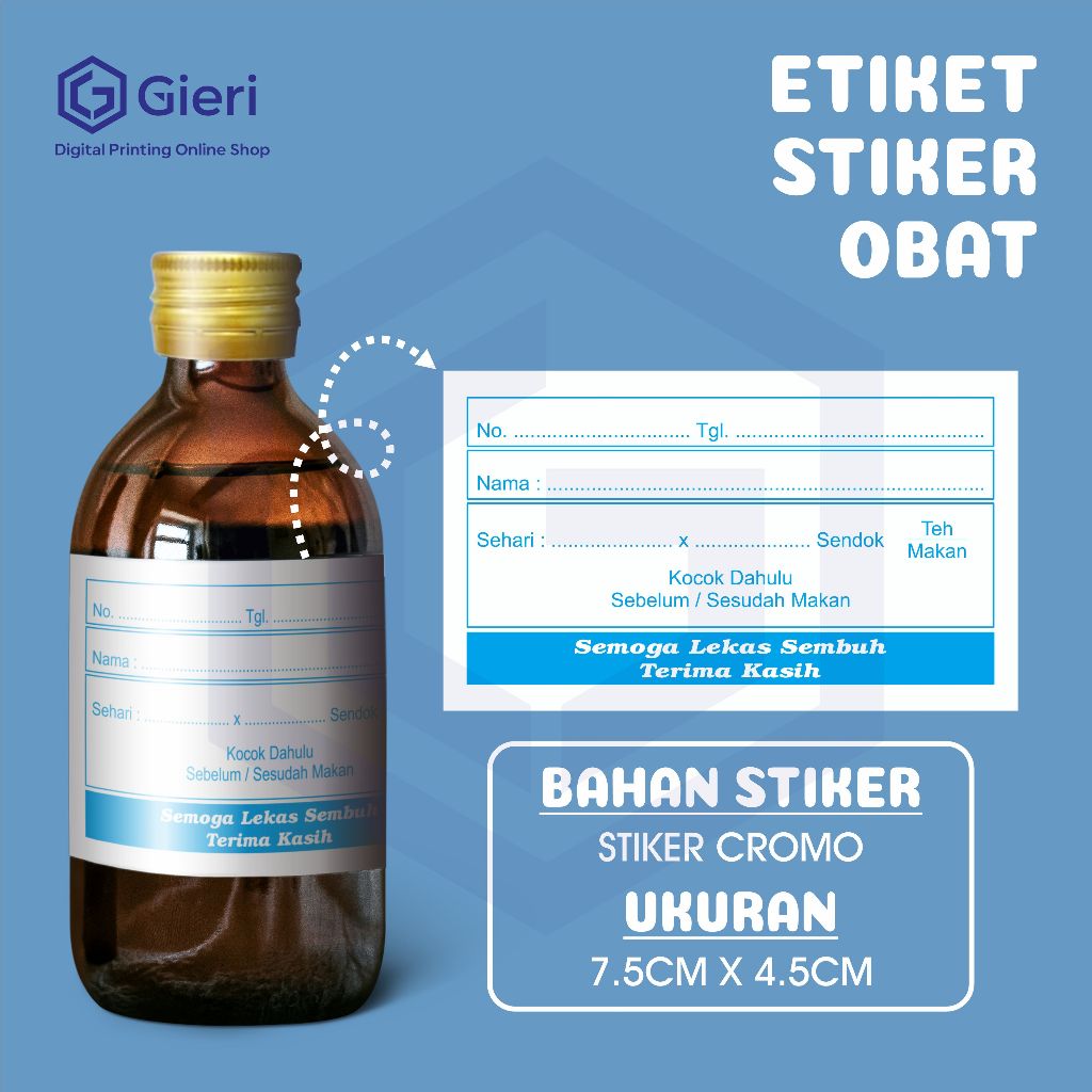 Jual Gieri - Etiket Obat / Stiker Label Obat Isi 50 Lembar | Shopee ...