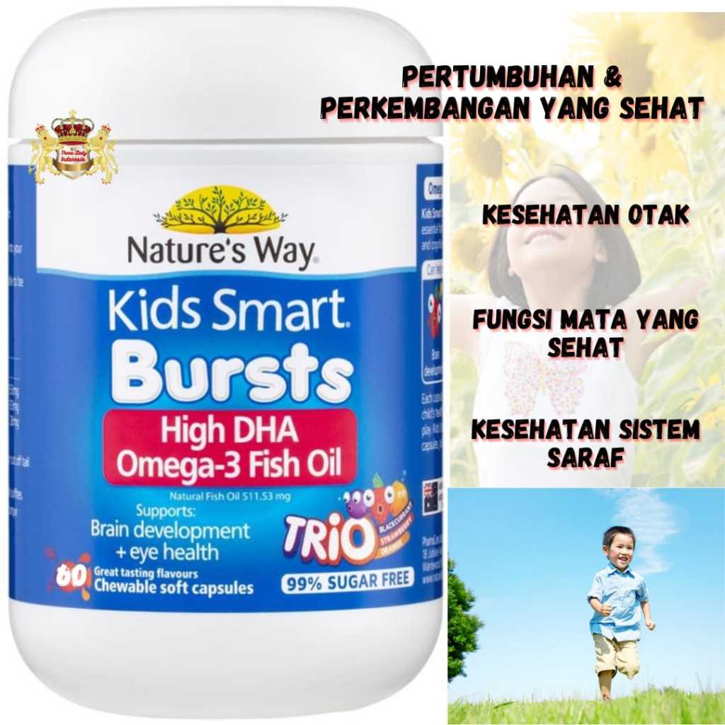 Jual Nature's Way Kids Smart Bursts High DHA Omega-3 Fish Oil Trio 60 Capsules For Children ...