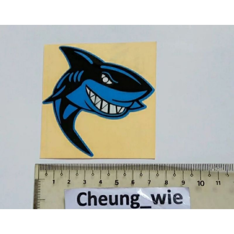 Jual Stiker / Sticker Cutting Logo Shark Hiu Hitam Black Blue size 8cm ...