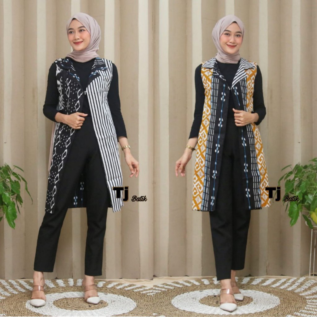 Jual OUTER BATIK WANITA BOLAK BALIK DUA MOTIF BLAZER BATIK 2 IN ONE ...