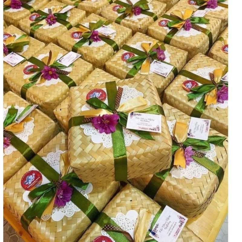 Jual Hampers Besek Bambu 1 pasang, besek rotan souvenir/ besek Nasi uk ...