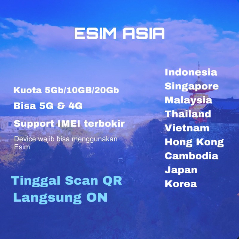 Jual Esim Roaming Asia Esim 4G/5G | Shopee Indonesia