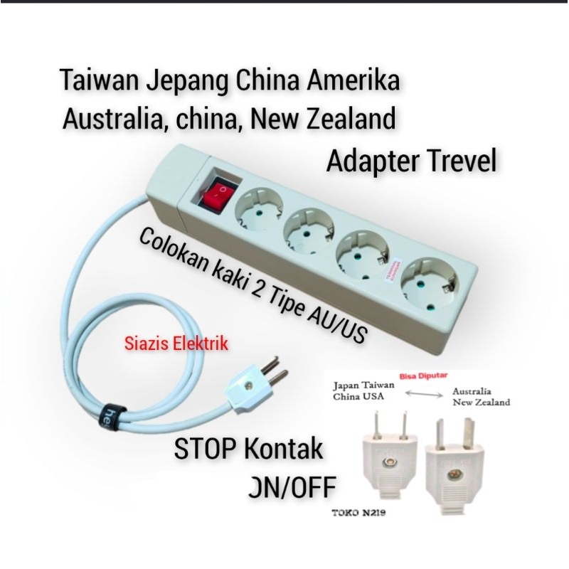 Jual colokan Listrik Travel Adaptor Colokan over steker JEPANG, TAIWAN ...