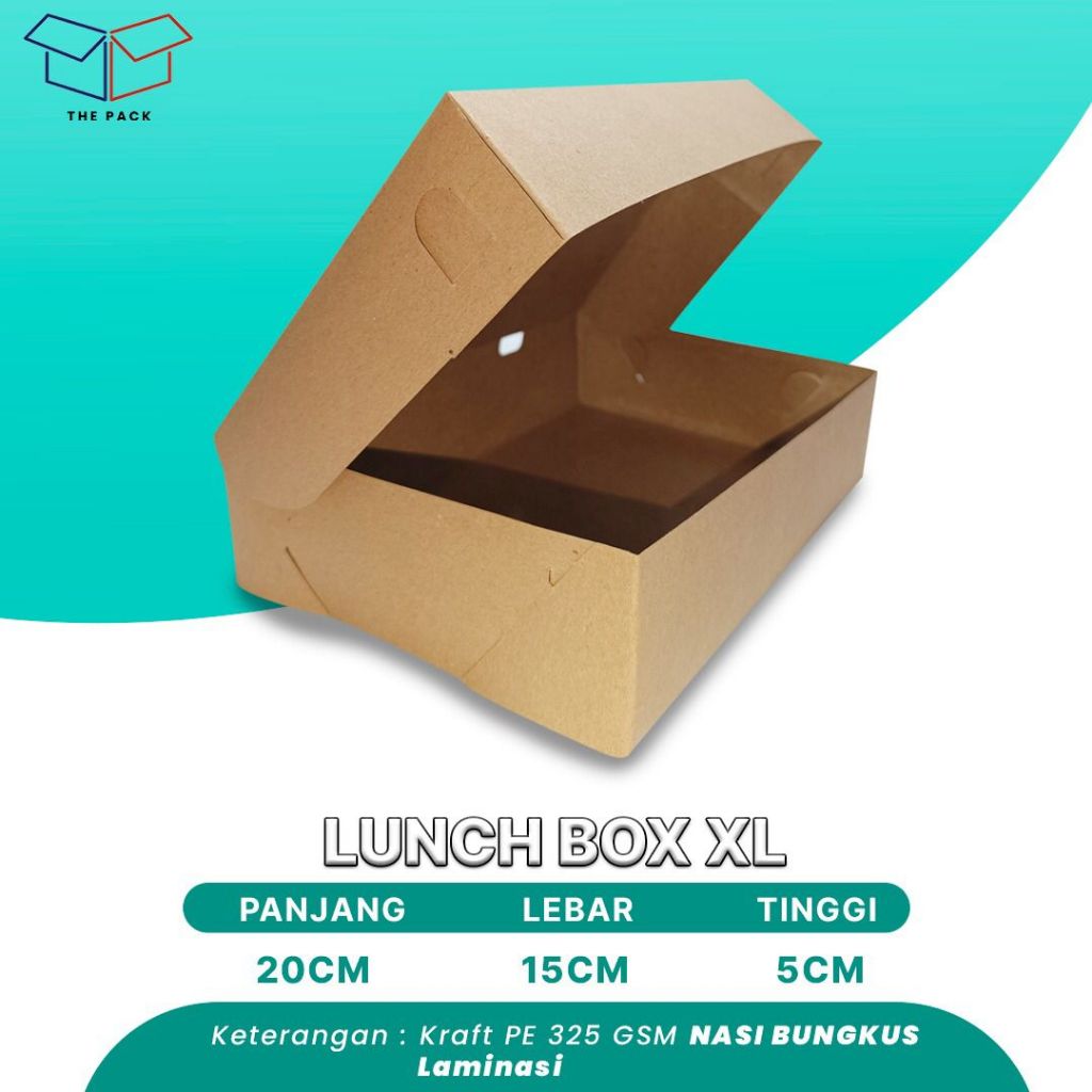 Jual Paper Lunch Box Kraft Full Laminasi | Kotak Makan Bahan Kraft | Shopee Indonesia