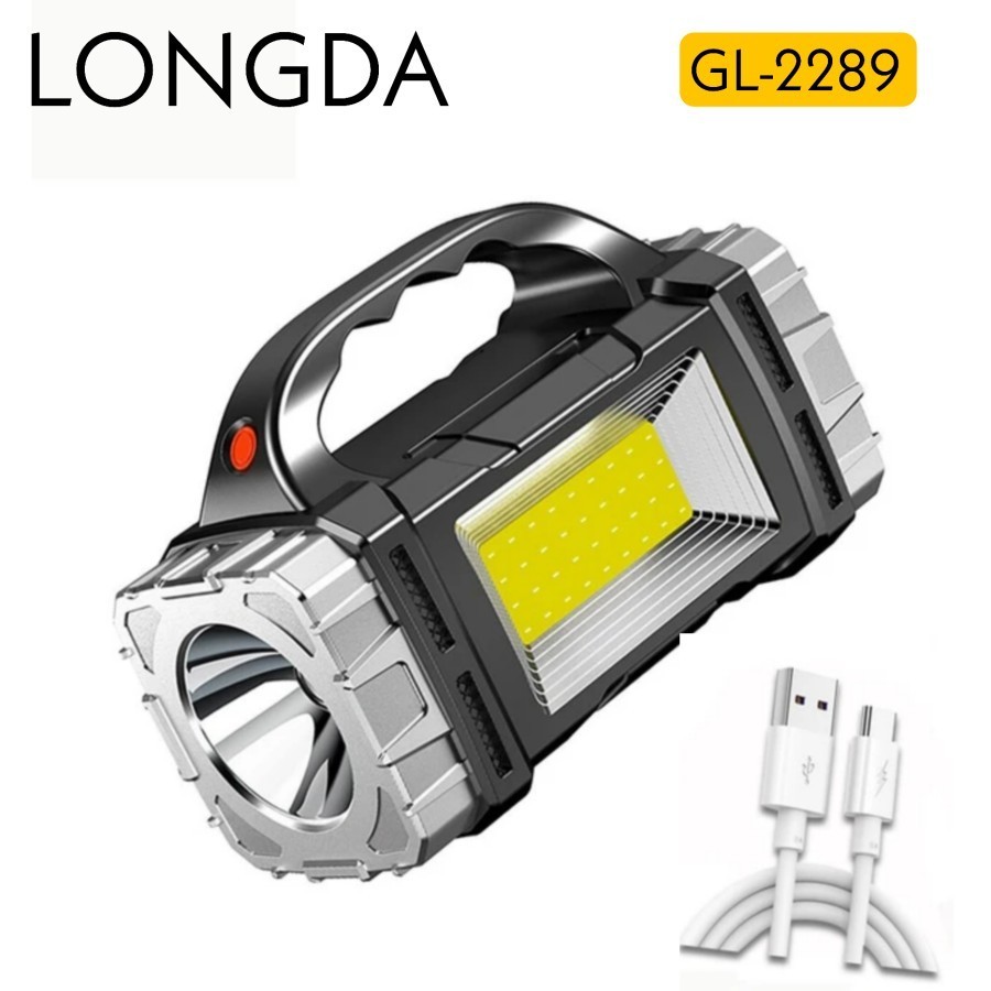 Jual Senter Solar USB Multi Fungsi 2 In 1 Rechargeable LONGDA GL-2289 ...