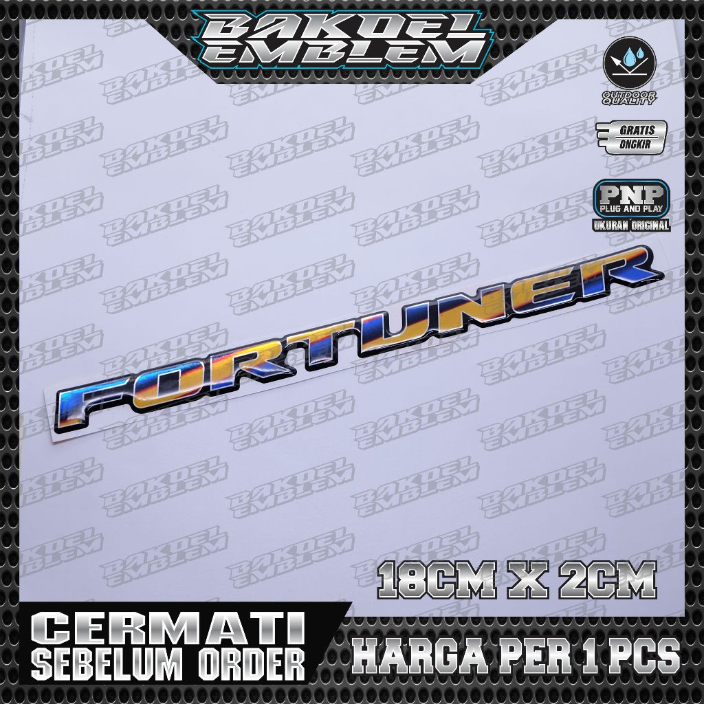 Jual Emblem toyota fortuner / emblem timbul toyota fortuner / emblem ...