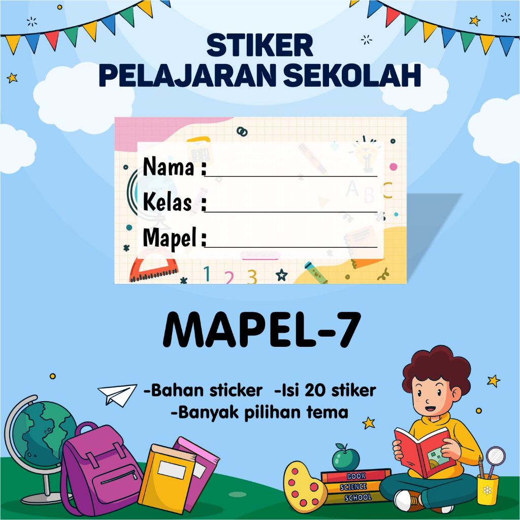 Jual Isi 20 Stiker Mapel - Label Buku Pelajaran Sekolah - Stiker mata ...