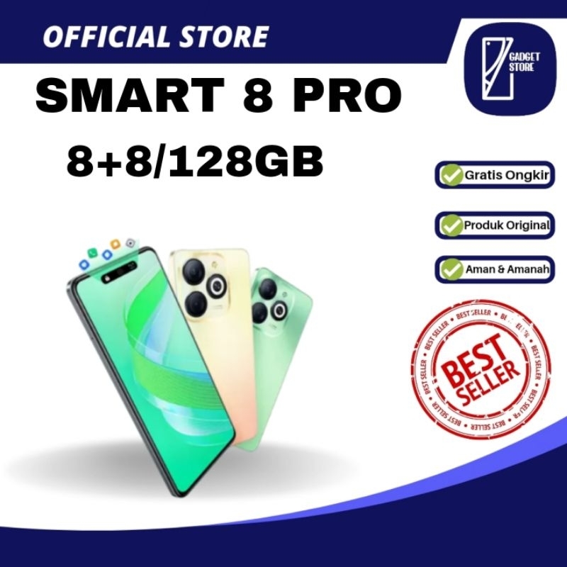 Jual INFINIX SMART 8 PRO 8+8/128GB RESMI | Shopee Indonesia