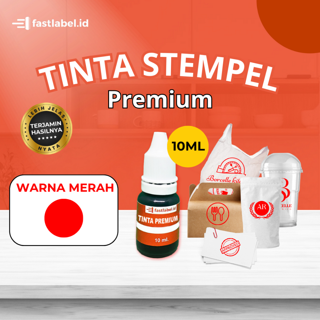 Jual FASTLABEL TINTA STEMPEL MERAH FLASH 10ML | TINTA STEMPEL MERAH ...