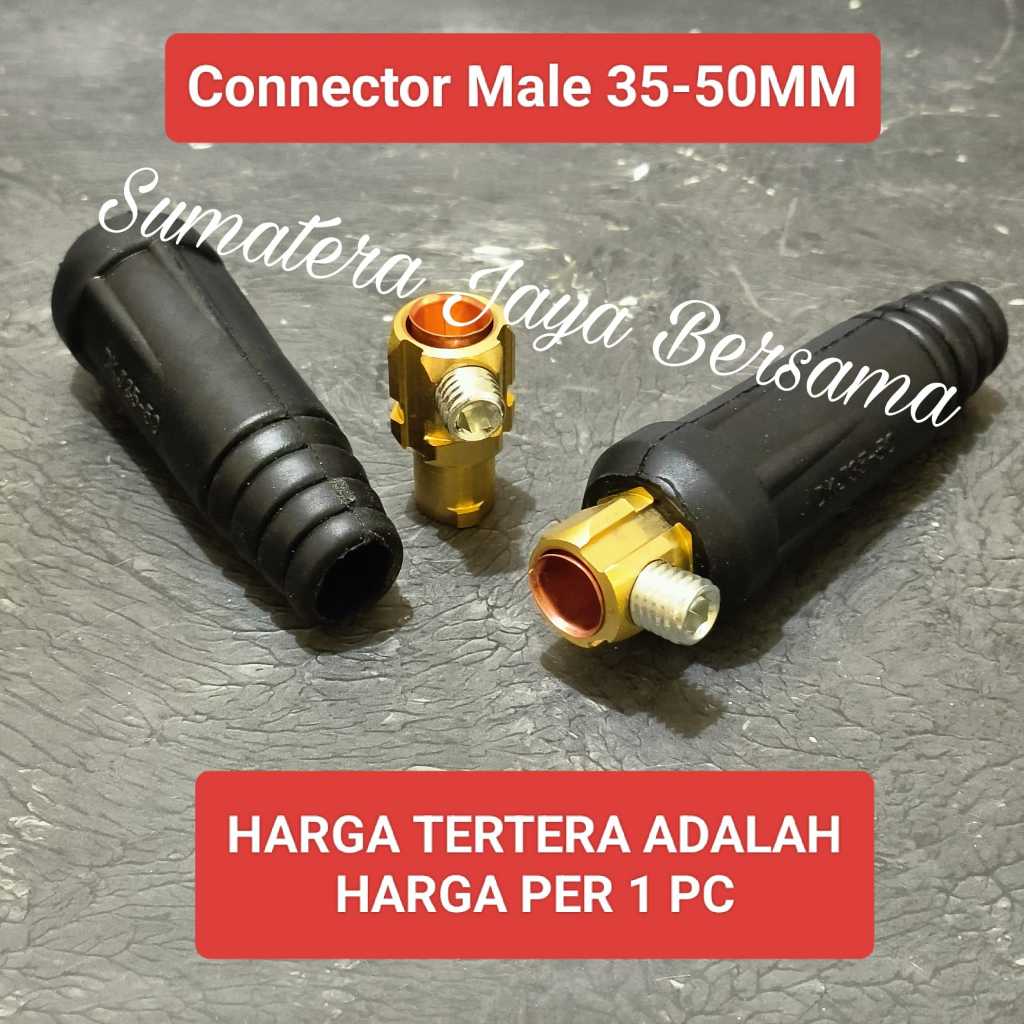 Jual Konektor kabel las 35-50 MM Cowok Male Socket Connector Cable 35 ...