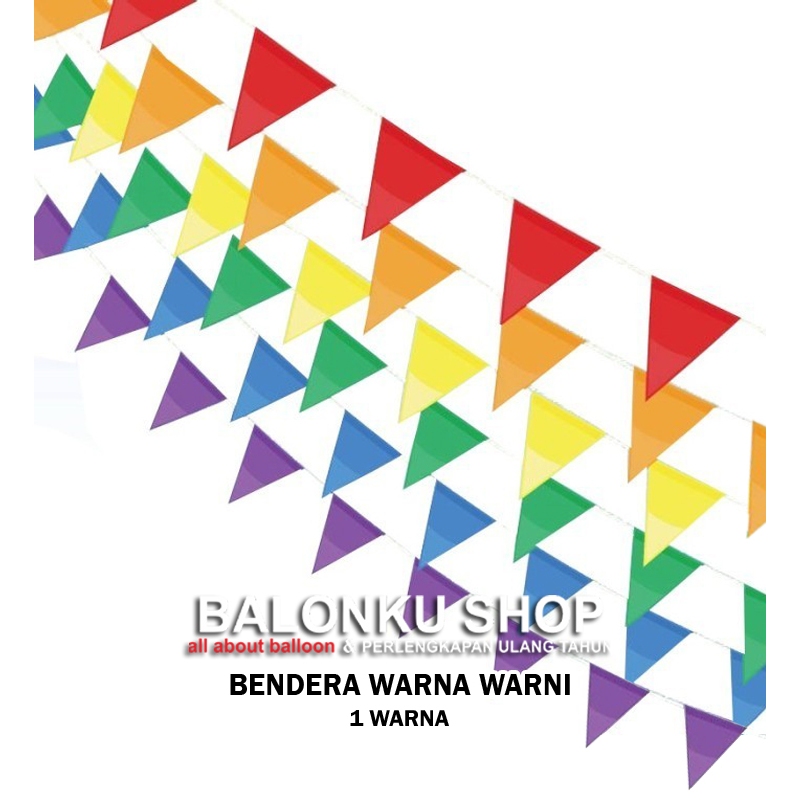 Jual Bendera Segitiga Warna Warni / Banner Segitiga Warna Warni 1 Warna ...