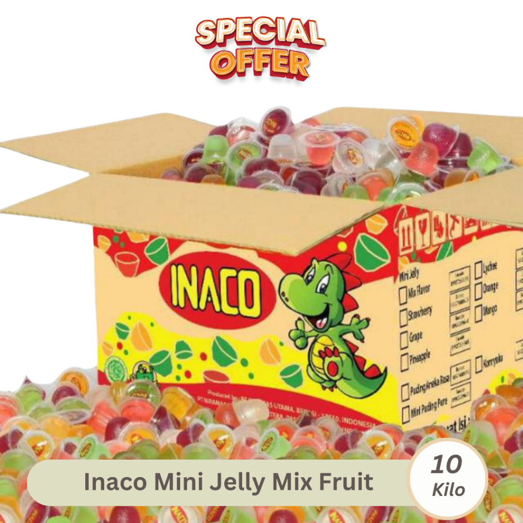 Jual Inaco Mini Jelly 1 Dus 10kg Mix Fruit Jely dengan Aneka Rasa Buah ...