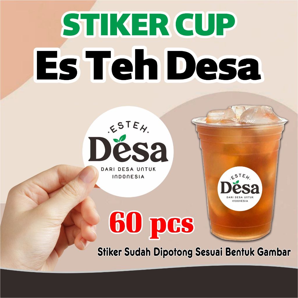 Jual stiker label gelas cup es teh DESA | Shopee Indonesia