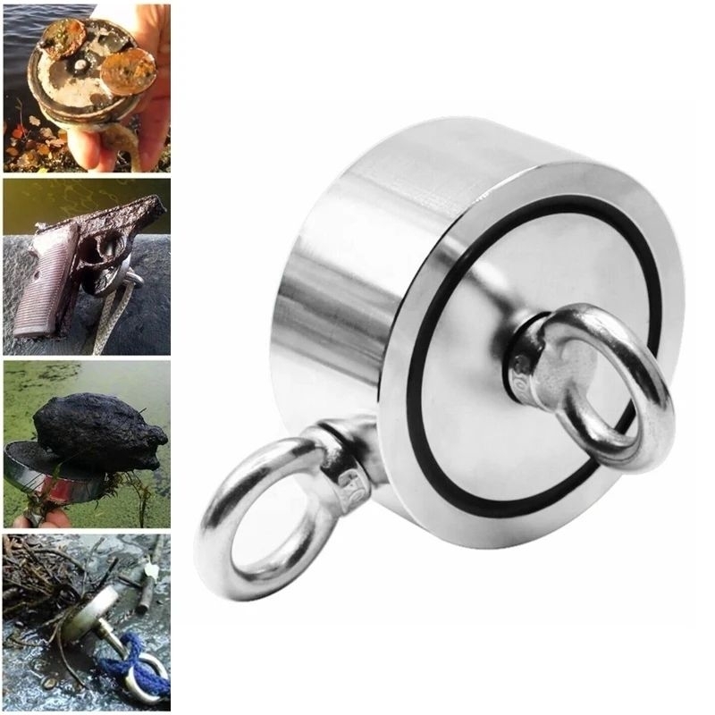 Jual Kuat 200kg Pancingan Magnet Double Round Hook Strong Neodymium ...