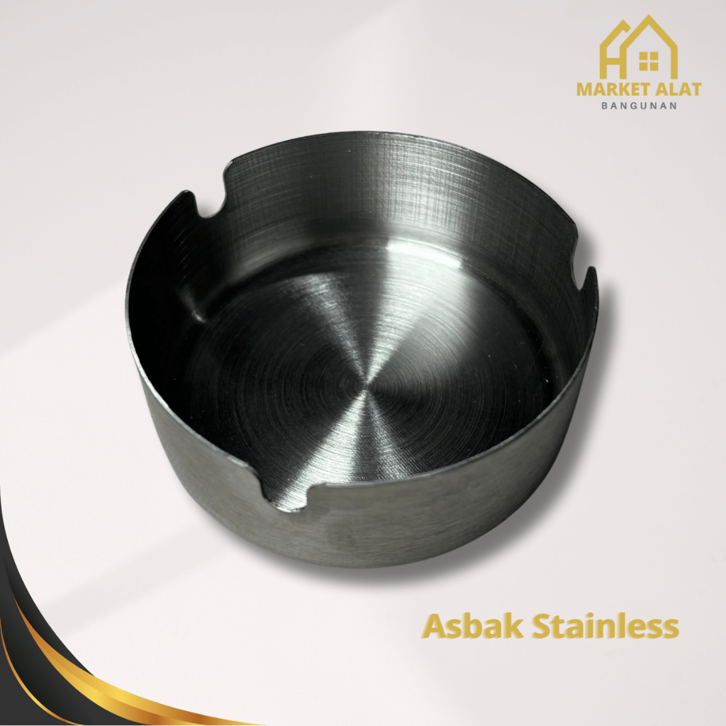 Jual Asbak Stainless Steel Cafe Hotel Tebal Bulat Besi Polos 3 Lubang ...