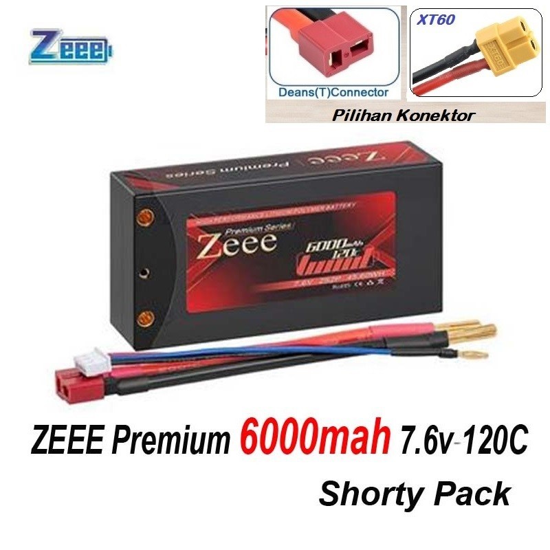 Jual ZEEE 6000mah 120C 7.6V 2s Shorty Pack LiHv Battery Premium Series ...