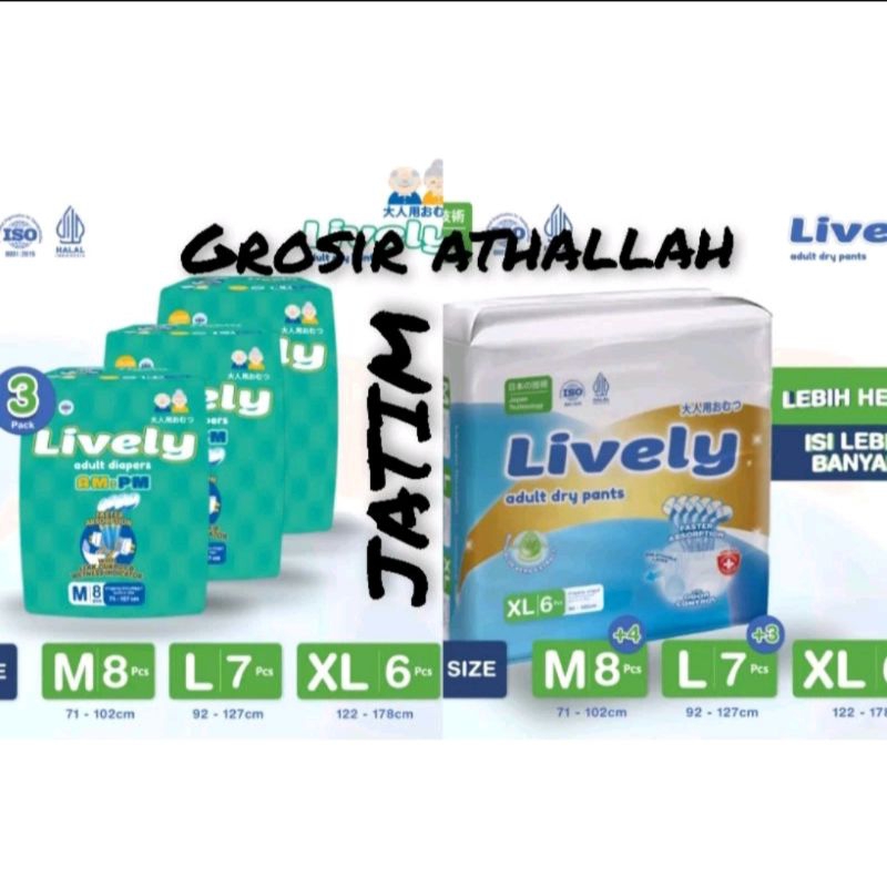 Jual LIVELY POPOK DEWASA PEREKAT M8/L7/XL6 popok perekat adult Diapers ...