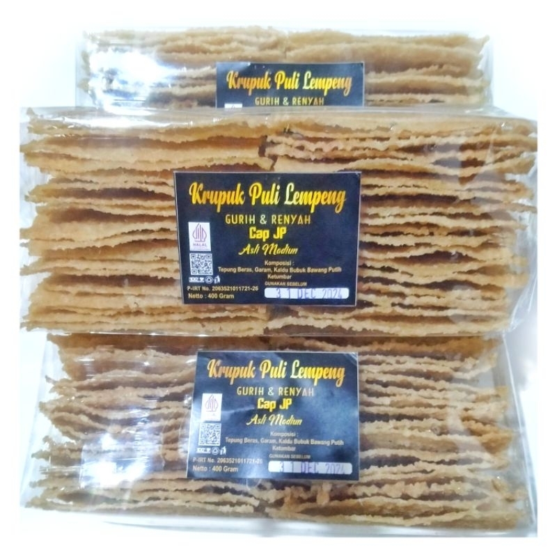 Jual Kerupuk Puli Beras Renyah JP Lempeng Asli Madiun 400g | Shopee ...