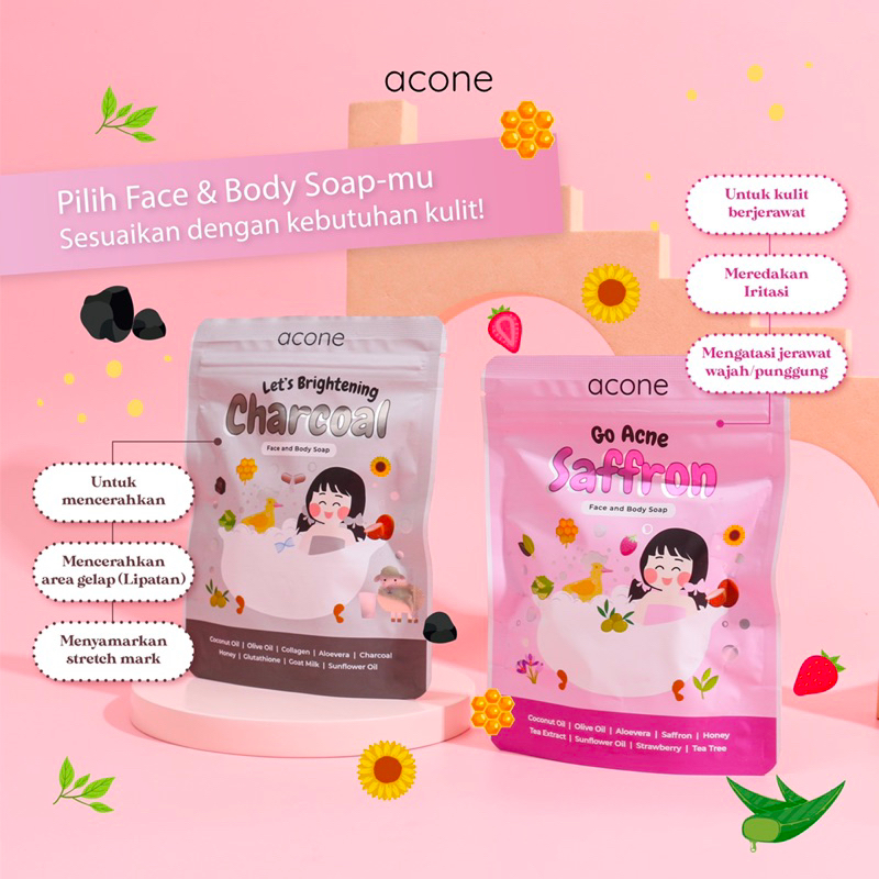 Jual Acone Store - Acone Face & Body Soap 50gr | Sabun Wajah dan Badan ...