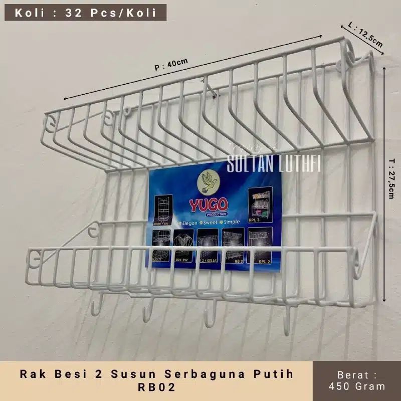 Jual Rak Besi 2 Susun Serbaguna Putih RB02 rak susun rak kokoh | Shopee Indonesia