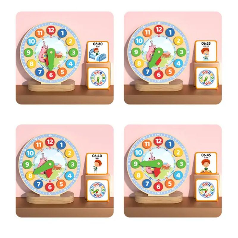 Jual Mainan edukasi jam kayu/wooden clock | Shopee Indonesia