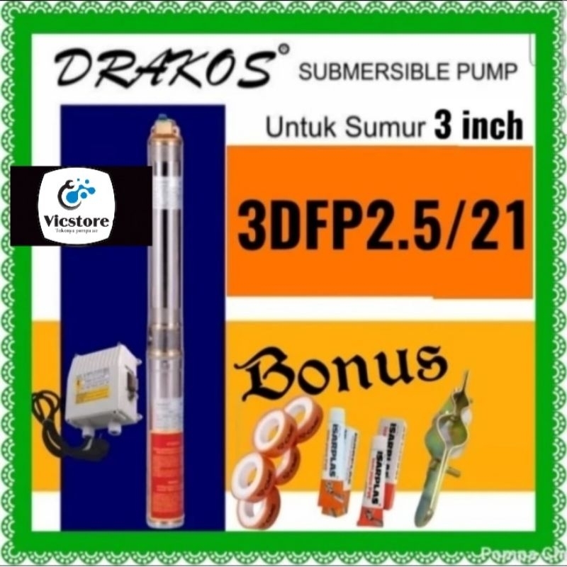 Jual Pompa satelit Drakos 3dfp 2.5 submersible 3" sq 1hp sibel celup ...