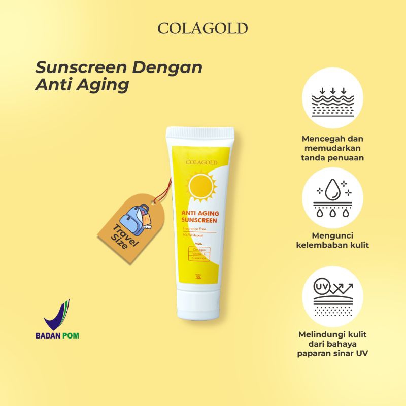 Jual Colagold - Sun Screen Anti Aging Travel Size (30 Gr) | Shopee ...