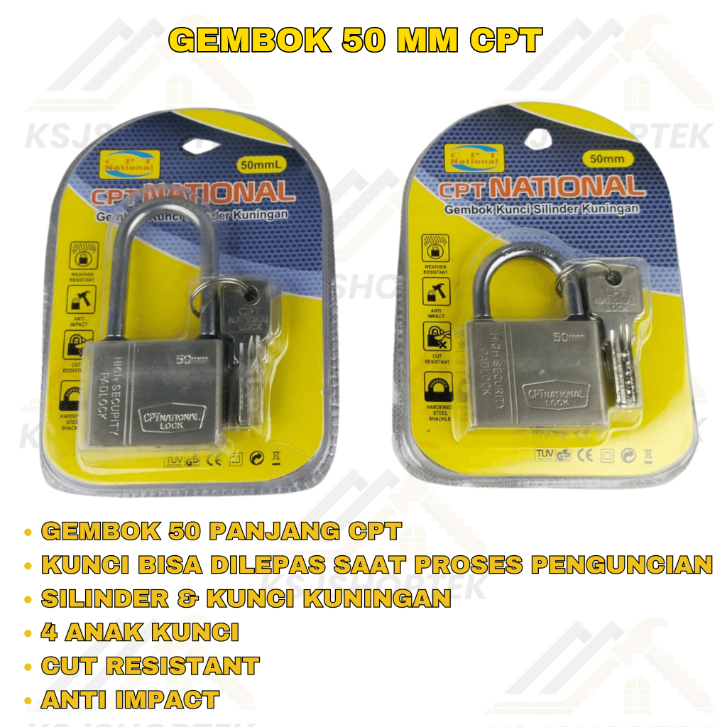 Jual Gembok 50 MM PANJANG PENDEK veer Silinder Kuningan Anti Maling ...