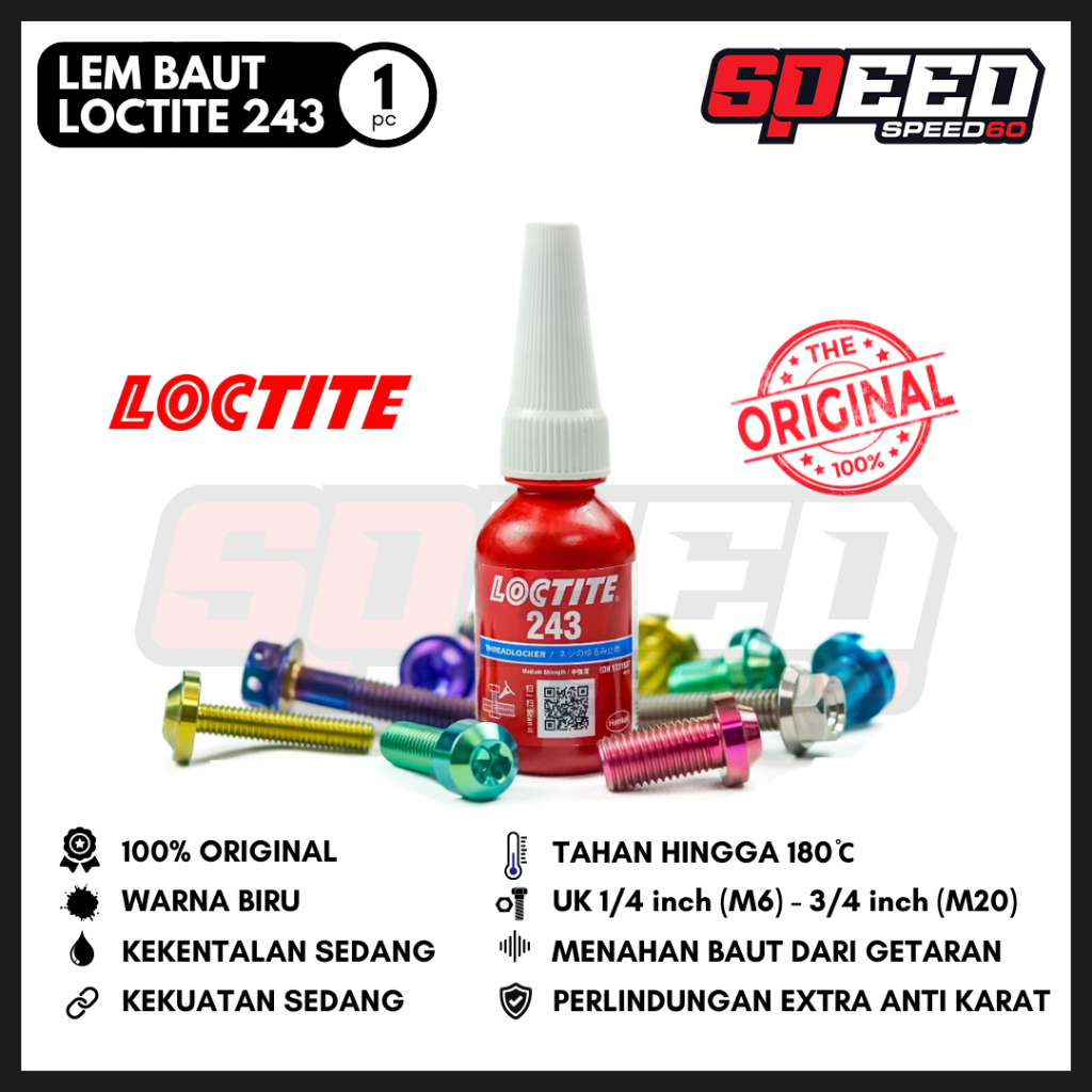 Jual Henkel LOCTITE 243 THREADLOCKER Lem Baut Probolt Stainless ...