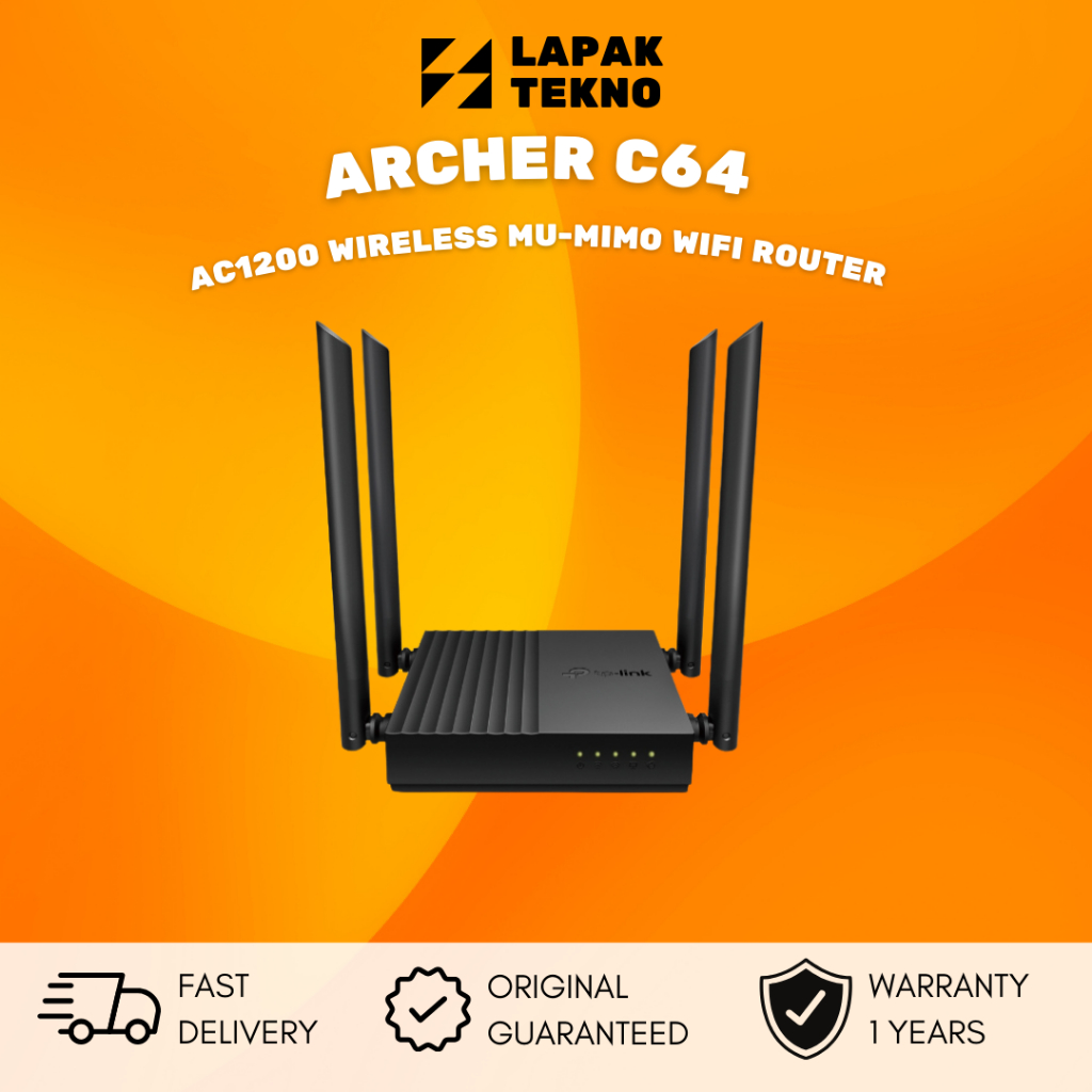 Jual TP-Link Archer C64 AC1200 Wireless MU-MIMO WiFi Router | Shopee ...