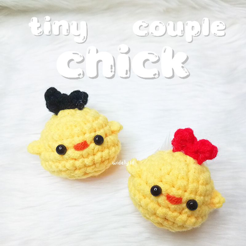 Jual AMIGURUMI / BONEKA RAJUT TINY COUPLE CHICK CROCHET AYAM (gantungan ...