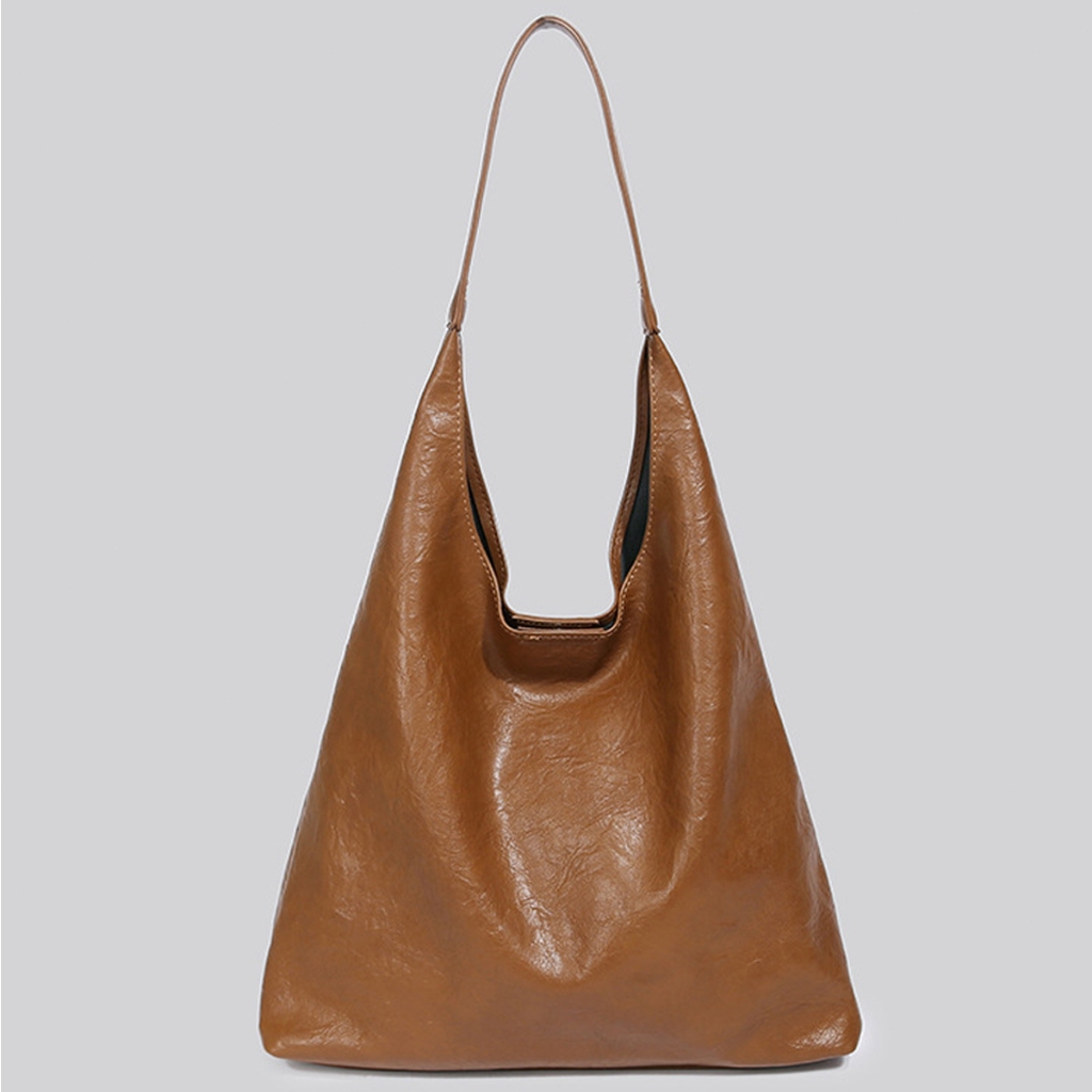 Jual Tas Hobo Bahu Retro Kasual, Tas Tangan Kulit PU Warna Solid Dengan ...