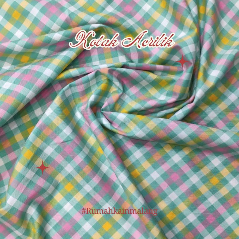 Jual KAIN ACRYLIC ( AKRILIK ) KOTAK ( HARGA PER 0.5 METER ) | Shopee ...