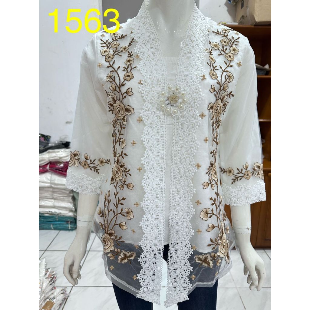 Jual 1508 kebaya rompi organdi alexuez premium brukat /kebaya encim ...