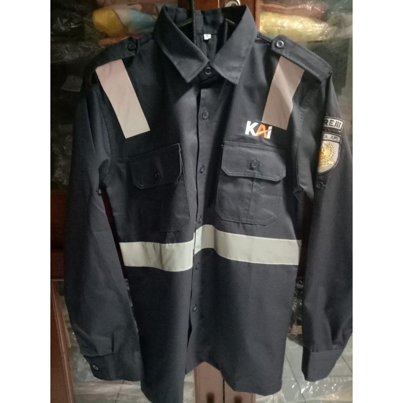 Jual Kemeja safety KAI Navy | Shopee Indonesia
