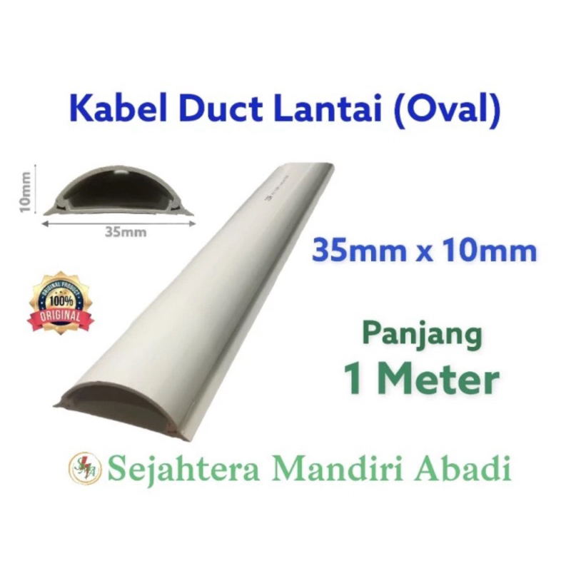 Jual Floor Duct Cable 35mmx10mm Kabel Dak Lantai Oval Setengah Lingkaran Panjang 1 Meter ...