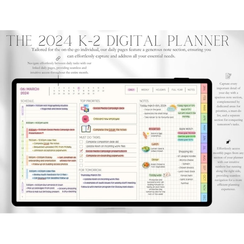 Jual Digital Planner 2024 digunakan pada iPad dan Tablet | Beige ...