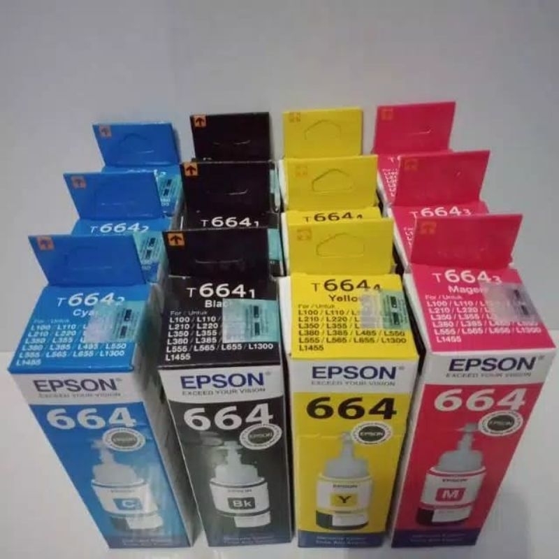 Jual tinta epson 664 original series ink tinta printer Epson L100 L110 L120 L210 L360 L565 L200 ...