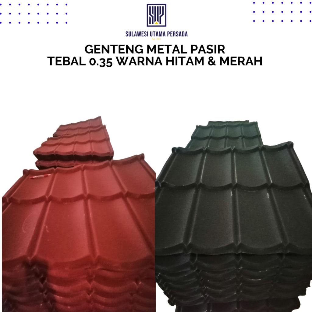 Jual GENTENG METAL PASIRAN BERPASIR GENTENG METAL PASIR MERAH DAN HITAM ...