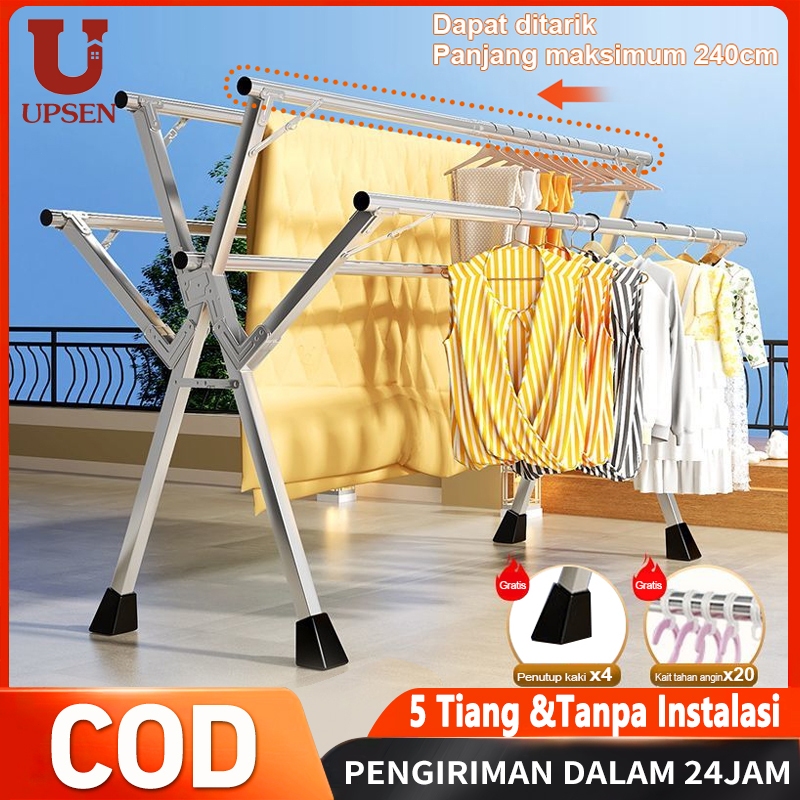 Jual 160/200/240cm Jemuran Baju Stainless Steel/Jemuran/Jemuran Pakaian ...