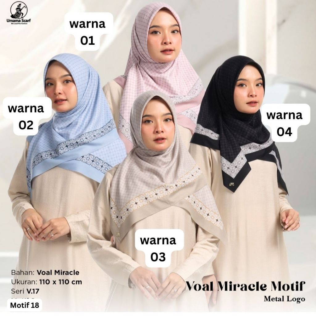 Jual Kerudung/Hijab Seragaman Motif Umama Scarf Voal miracle Motif icon ...