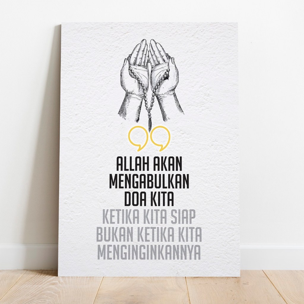 Jual Poster Allah akan Mengabulkan Doa Kita Ketika Siap Bukan Menginginkannya Kayu MDF | Shopee ...