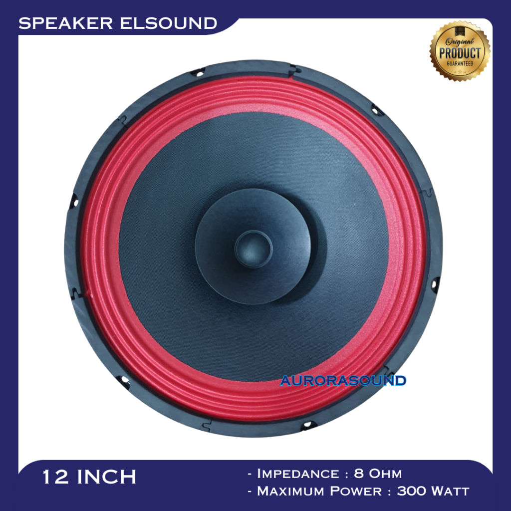Jual SPEAKER ELSOUND 12 INCH 12IN 12" FULL RANGE WOOFER MERAH HITAM 300 ...