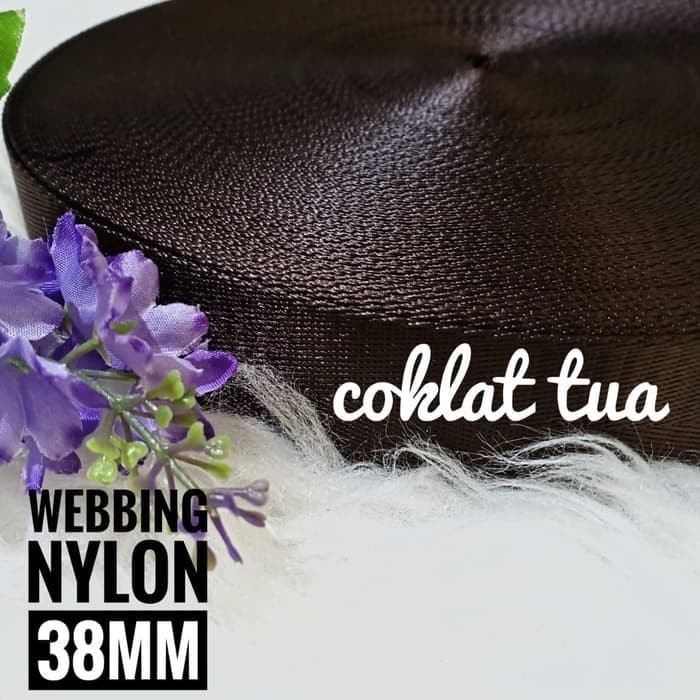 Jual Tali Tas Webbing Nylon Panah Polos Halus Warna Coklat Tua Lebar ...
