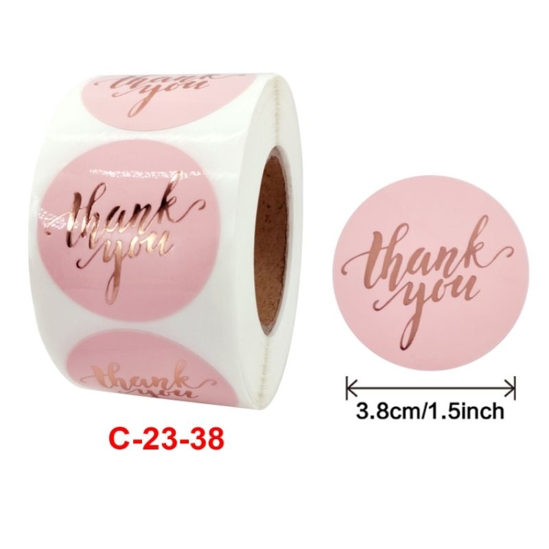 Jual stiker thank you ukuran lebih besar 3,8 cm, 5 cm | Shopee Indonesia